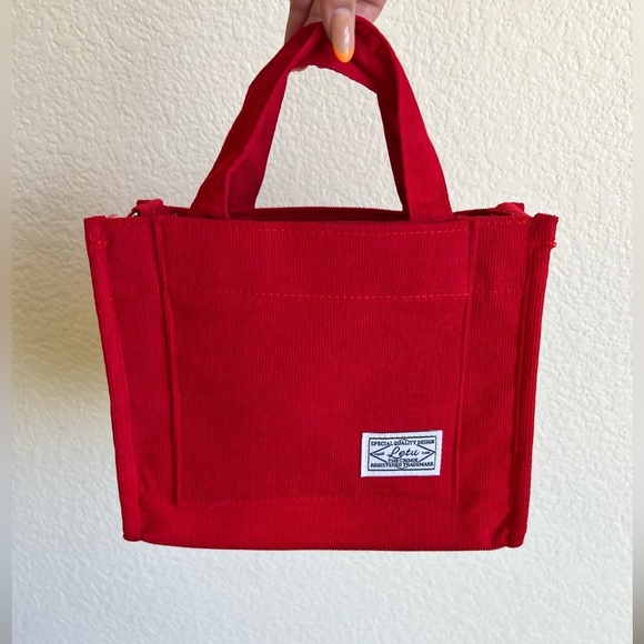 Letu | Bags | Letu Red Corduroy Mini Tote Bag | Poshmark